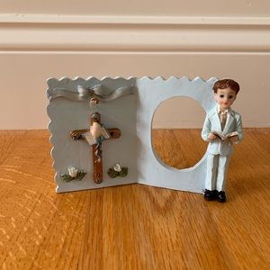 Vintage | Accents | Vintage Blue Boys First Communion Picture Frame ...